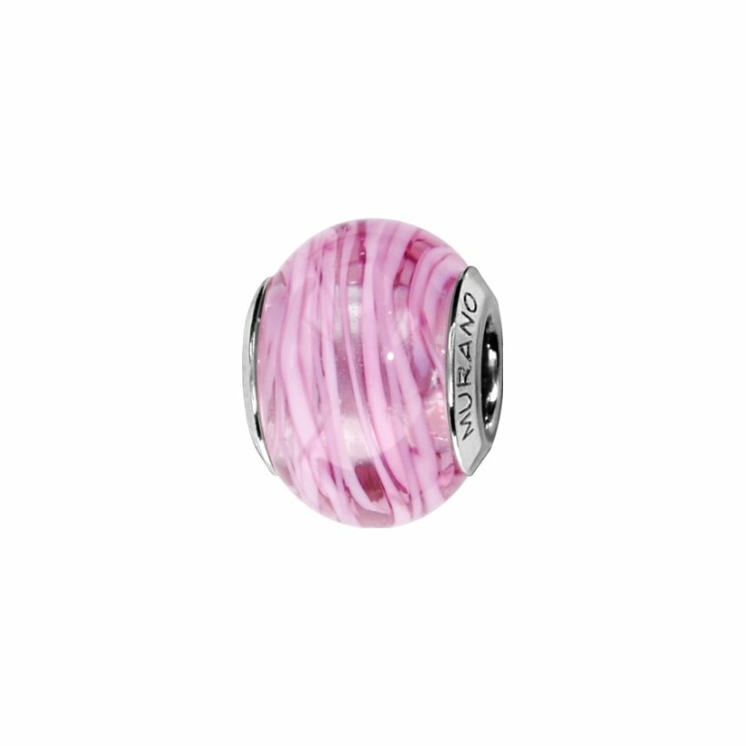 Achat Charms coulissant argent rhodié murano véritable vert éclat