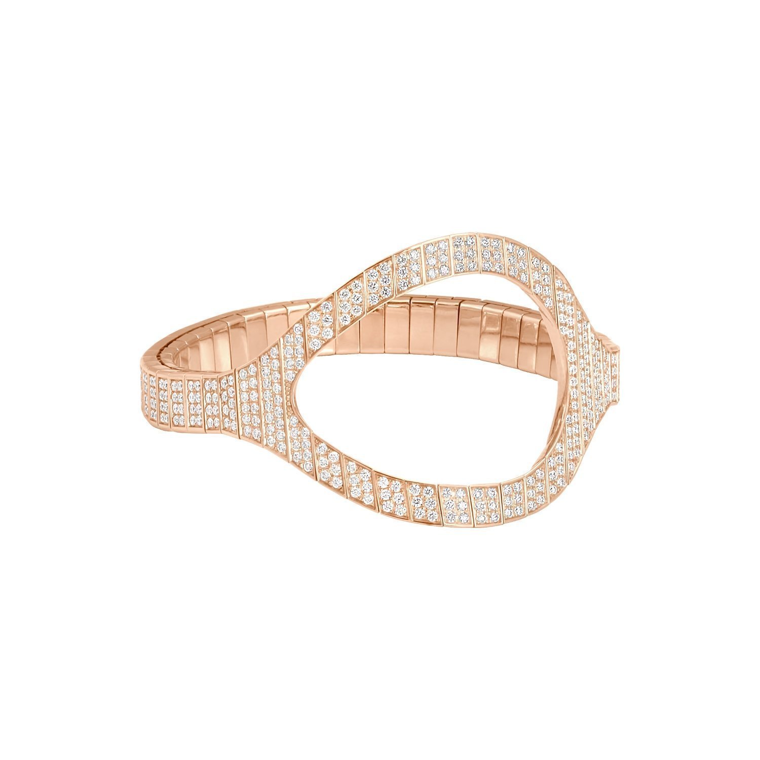 Achat Bracelet Vanrycke Styloïde en or rose et pavée de diamants