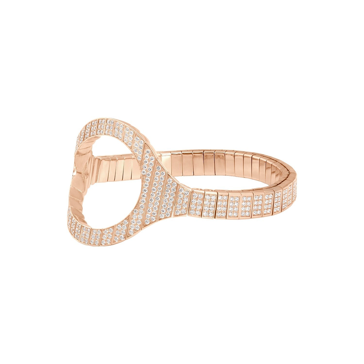 Achat Bracelet Vanrycke Styloïde en or rose et pavée de diamants